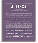 Julissa Personalized Name Meaning Art Prints – Name Stories