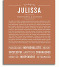Julissa Personalized Name Meaning Art Prints – Name Stories