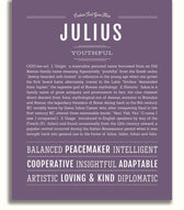 Julius Personalized Name Meaning Art Prints – Name Stories
