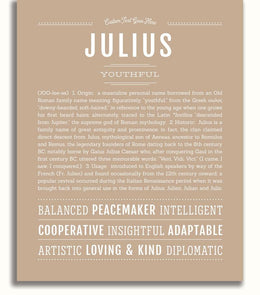 Julius Personalized Name Meaning Art Prints – Name Stories
