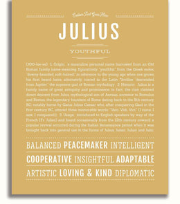 Julius Personalized Name Meaning Art Prints – Name Stories