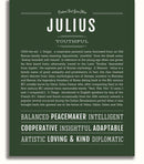 Julius Personalized Name Meaning Art Prints – Name Stories