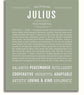 Julius Personalized Name Meaning Art Prints – Name Stories