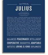 Julius Personalized Name Meaning Art Prints – Name Stories
