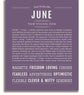 June Personalized Name Meaning Art Prints – Name Stories