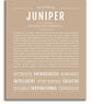 Juniper Personalized Name Meaning Art Prints – Name Stories