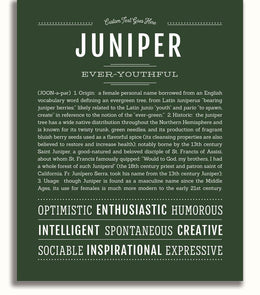 Juniper | Name Art Print – Name Stories