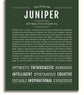 Juniper Personalized Name Meaning Art Prints – Name Stories