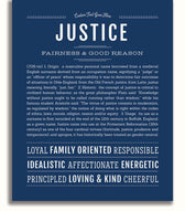 Justice (male) | Name Art Print – Name Stories