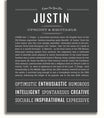 Justin | Name Art Print - Personalized Custom Gifts – Name Stories