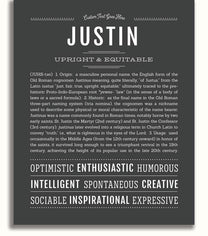 Justin | Name Art Print – Name Stories
