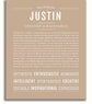 Justin Personalized Name Meaning Art Prints – Name Stories