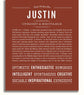 Justin | Name Art Print - Personalized Custom Gifts – Name Stories