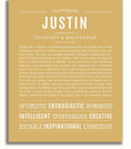 Justin | Name Art Print - Personalized Custom Gifts – Name Stories