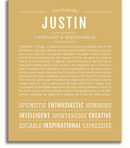 Justin | Name Art Print – Name Stories