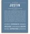 Justin Personalized Name Meaning Art Prints – Name Stories