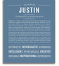 Justin Personalized Name Meaning Art Prints – Name Stories