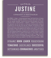 Justine | Name Art Print – Name Stories