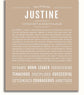 Justine | Name Art Print – Name Stories
