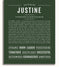 Justine | Name Art Print – Name Stories