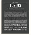 Justus | Name Art Print – Name Stories