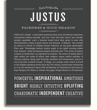 Justus | Name Art Print – Name Stories