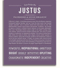 Justus | Name Art Print – Name Stories