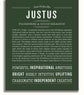Justus Personalized Name Meaning Art Prints – Name Stories