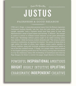 Justus | Name Art Print – Name Stories