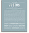 Justus Personalized Name Meaning Art Prints – Name Stories