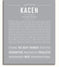 Kacen Personalized Name Meaning Art Prints – Name Stories