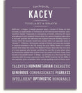 Kacey (female) | Name Art Print - Personalized Custom Gifts – Name Stories