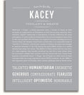 Kacey (female) | Name Art Print – Name Stories
