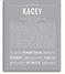 Kacey (female) | Name Art Print – Name Stories