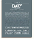 Kacey (female) | Name Art Print – Name Stories