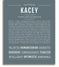 Kacey Personalized Name Meaning Art Prints – Name Stories