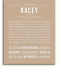 Kacey (female) | Name Art Print – Name Stories