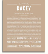Kacey (female) | Name Art Print – Name Stories