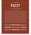 Kacey (female) | Name Art Print – Name Stories