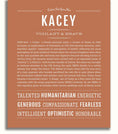 Kacey (female) | Name Art Print – Name Stories