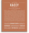 Kacey Personalized Name Meaning Art Prints – Name Stories
