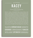Kacey (female) | Name Art Print – Name Stories