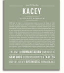 Kacey (female) | Name Art Print – Name Stories