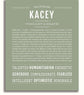 Kacey Personalized Name Meaning Art Prints – Name Stories