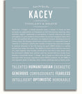 Kacey (female) | Name Art Print – Name Stories