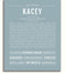 Kacey (female) | Name Art Print - Personalized Custom Gifts – Name Stories