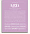 Kacey (female) | Name Art Print - Personalized Custom Gifts – Name Stories