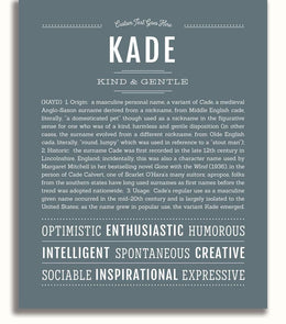 Kade | Name Art Print – Name Stories