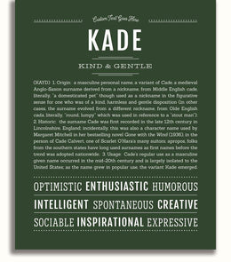 Kade | Name Art Print – Name Stories