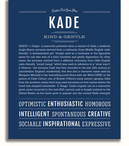 Kade | Name Art Print – Name Stories